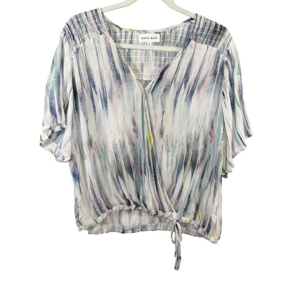 Bella Dahl | Tops | Bella Dahl Flutter Sleeve Smocked Top Surplice Vneck Soft Semisheer Medium ...